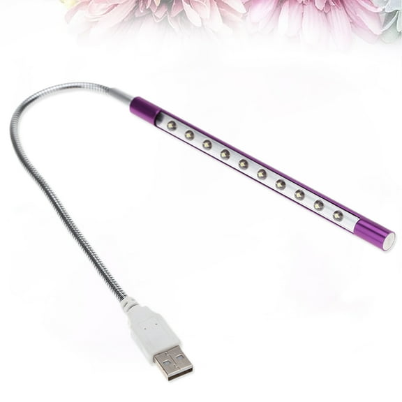 US2-4Pc Portable 10 LED USB Light Flexible Lamp for Reading Notebook ...
