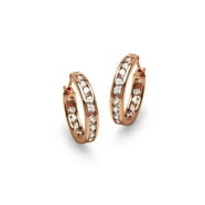 Gold-Tone over Sterling Silver 2mm Twist Round Hoop Earrings - Walmart.com