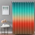 Bathroom Shower Curtain Vintage Orange Blue Gradient Waterproof Shower ...