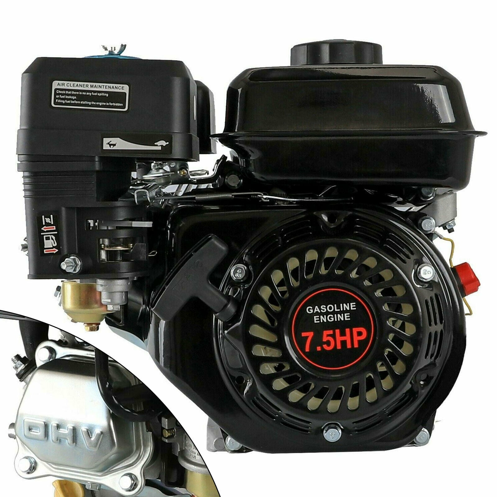 CNCEST GX160 OHV Pull Start 4 Stroke Gas Engine 7.5HP 210cc +Air Cooled ...