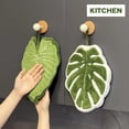 2PCS 11in Leaf Hand Towels for Bathroom Kitchen, Soft Absorbent Kitchen ...