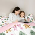 Feelyou Pink Ribbon Twin Bedding Sets 7pcs, Xmas Tree Gingerbread Man ...