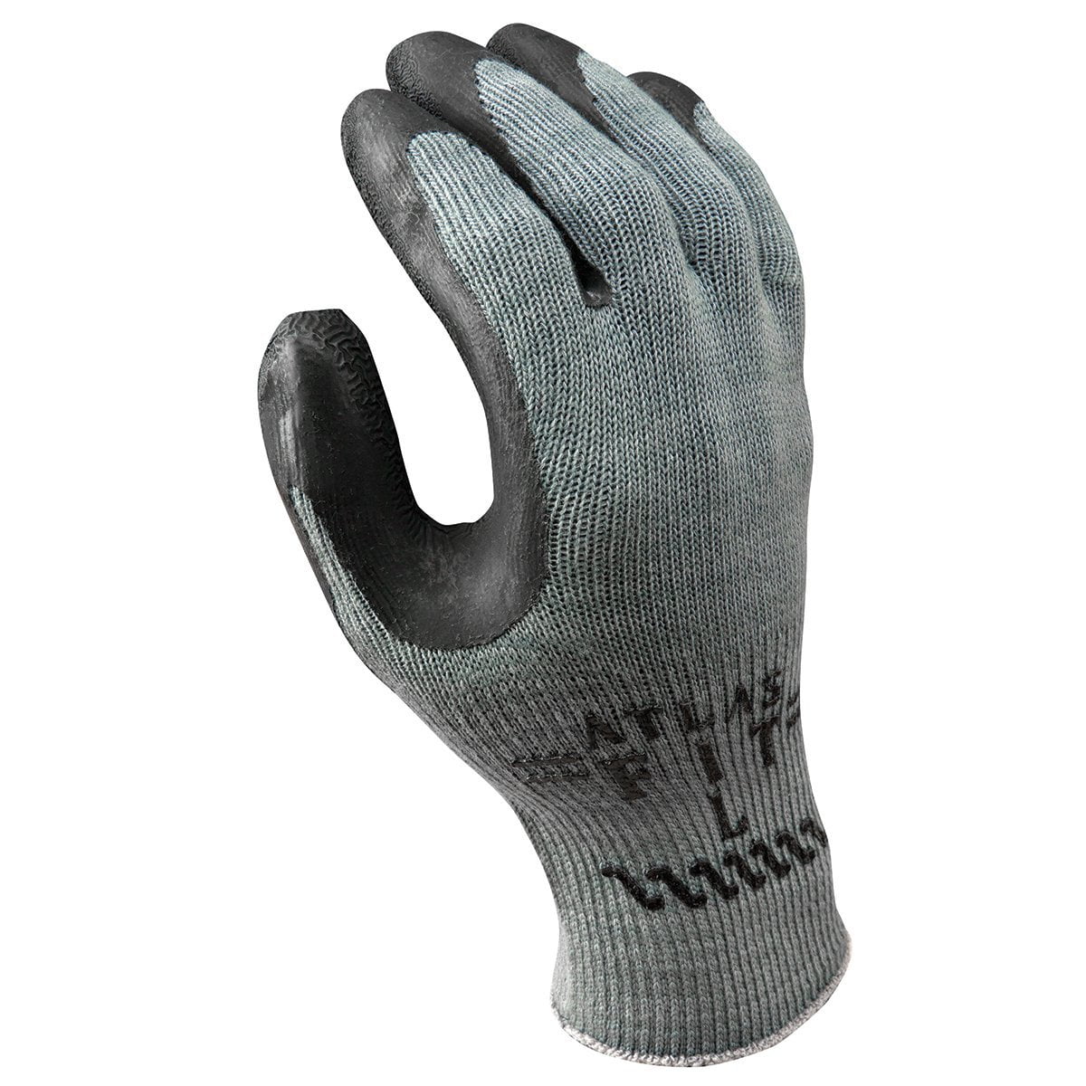 SHOWA Atlas 300B Fit Palm Coating Natural Rubber Gloves, Black, Large ... SHOWA Atlas 300B Fit Palm Coating Natural Rubber Gloves, Black, Large ...