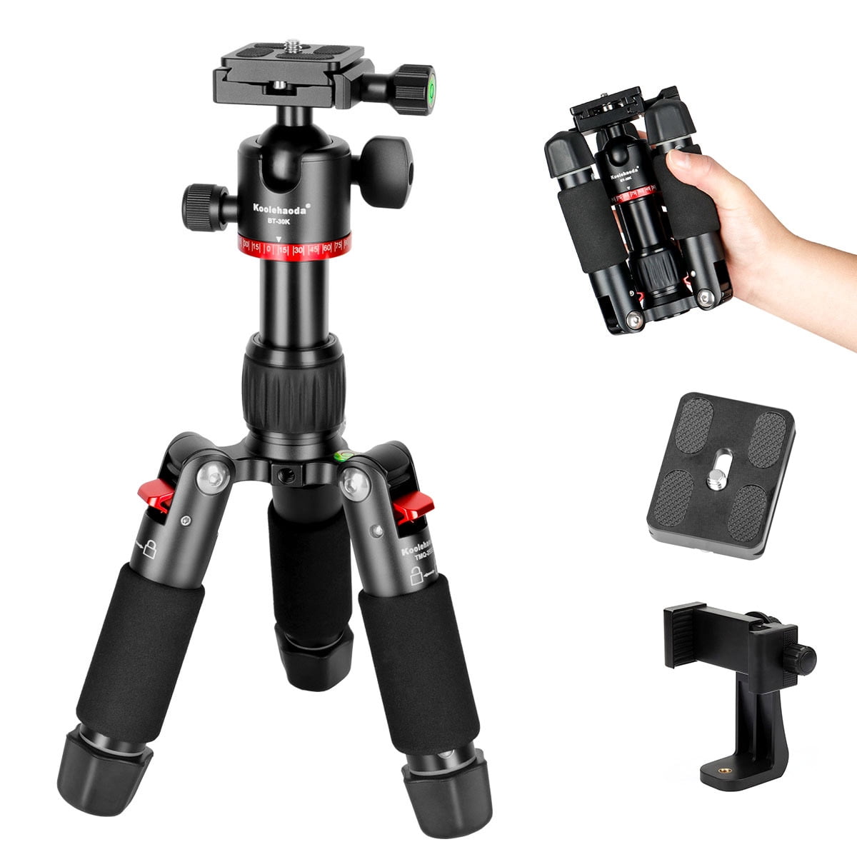 Koolehaoda Portable Mini Tripod, 18inch/46cm Tabletop Tripod with 360 ...