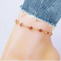18K Gold Elephant Blue Evil Eye Anklet Plated - Walmart.com