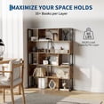 5-Tier Tall Bookshelf, Bookcase, Large Metal Shelf, 11.8 x 47.2 x 74.2 ...
