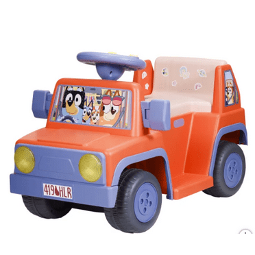 Bluey Operated Motorized Ride-On Toy Car, 6 Volt with Sounds, Lights ...
