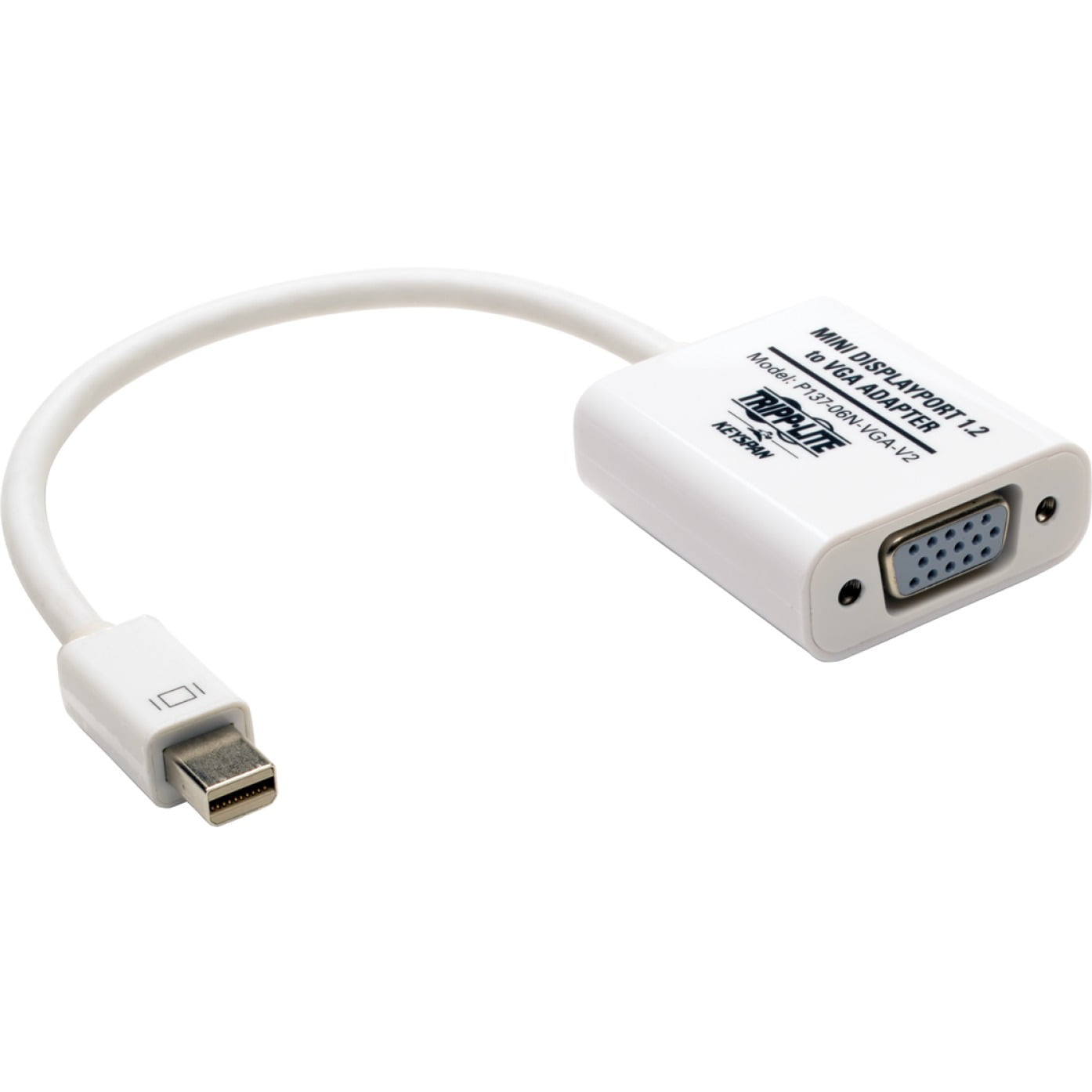Tripp Lite Keyspan Mini DisplayPort to VGA Adapter Converter Active 6 ...