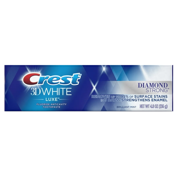 Crest 3D White Luxe Diamond Strong Whitening Toothpaste, Brilliant Mint ...