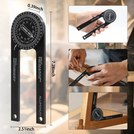 TILIYHELLO Woodworking Scale Mitre Saw Protractor Angle Level with ...