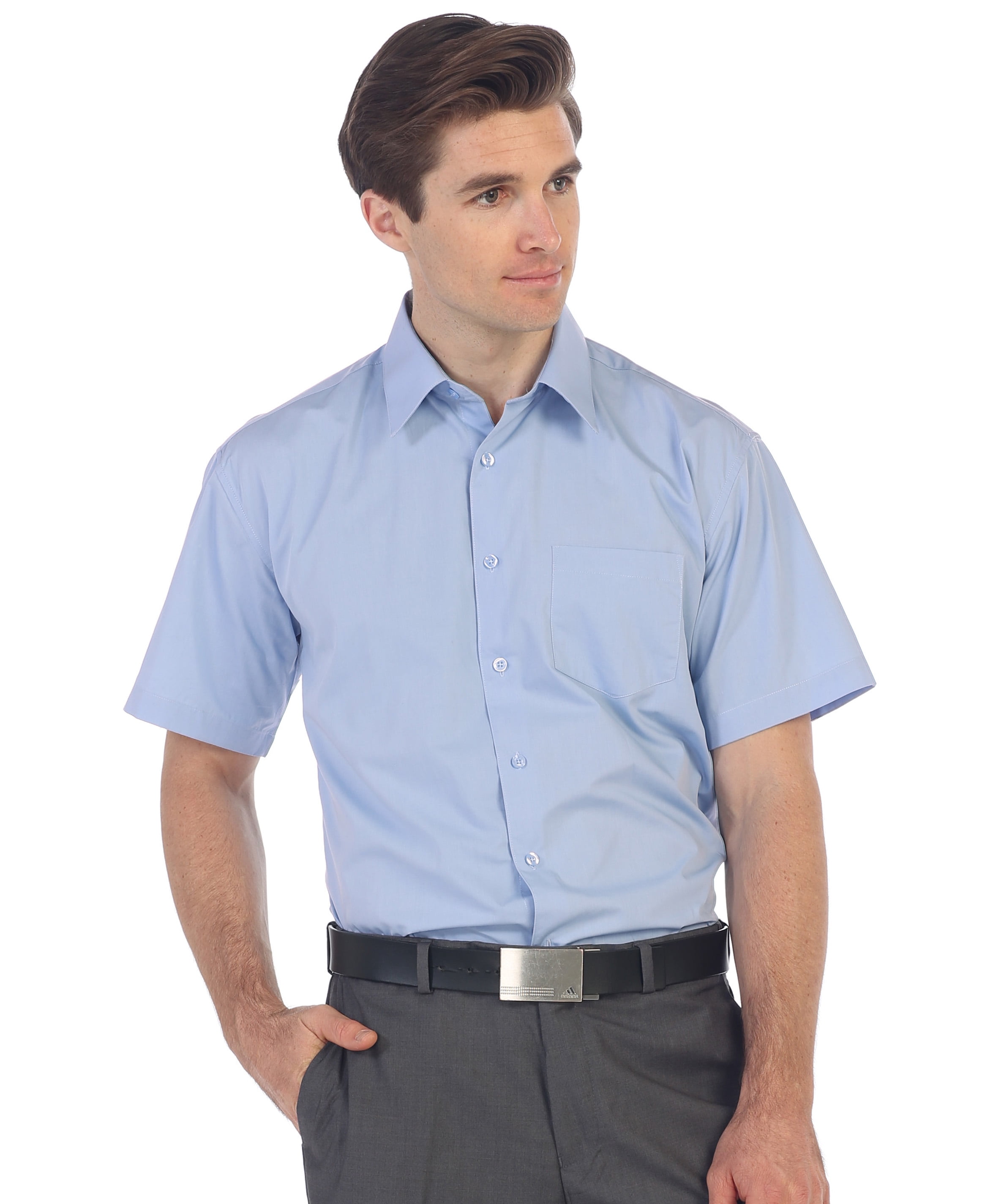 Gioberti Men's Short Sleeve Solid Dress Shirt - Walmart.com