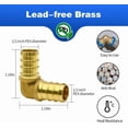 15pcs 1/2" PEX Fittings, Elbow TEE Straight Couplings Set, PEX Brass ...