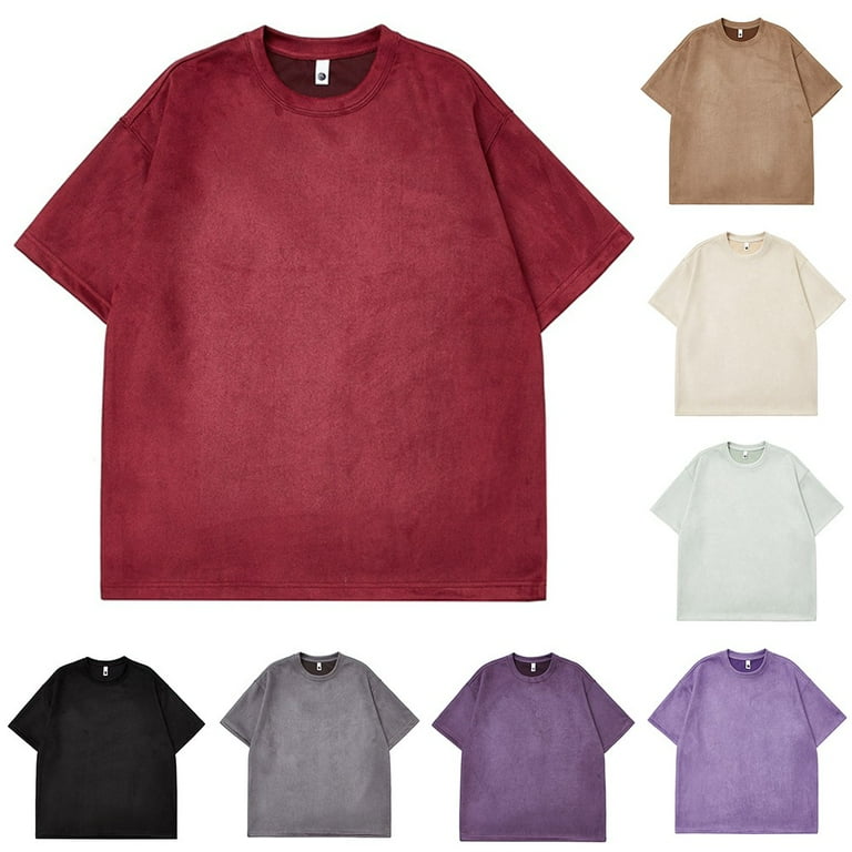 Mens Short Sleeved T-shirt Fashion Suede T Shirt Streetwear Mens Short Sleeved T-shirt Fashion Suede T Shirt Streetwear