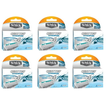 Schick Quattro Titanium Men's Shaving Razor Blade Refills, 6 Ct ...