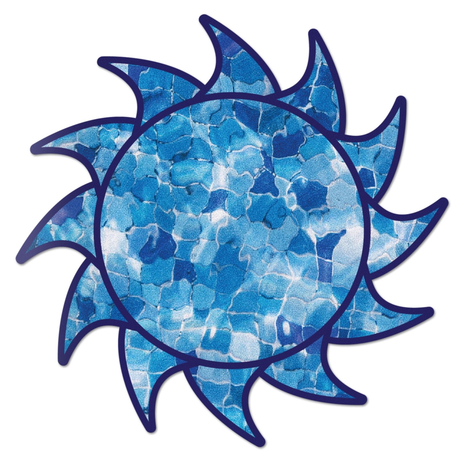 Sun Decal Blue Crystal Sticker Vinyl Rear Window Car Truck Laptop Sun