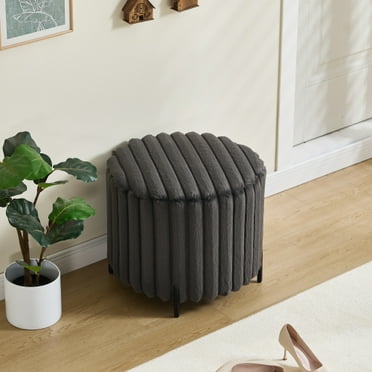 5-in-1 Nesting Square Upholstered Ottoman Cube Chair, Stackable Stools ...