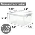 Kerhouze Small Storage Bin with Lid Plastic 1.3 Qt Stackable Dry ...