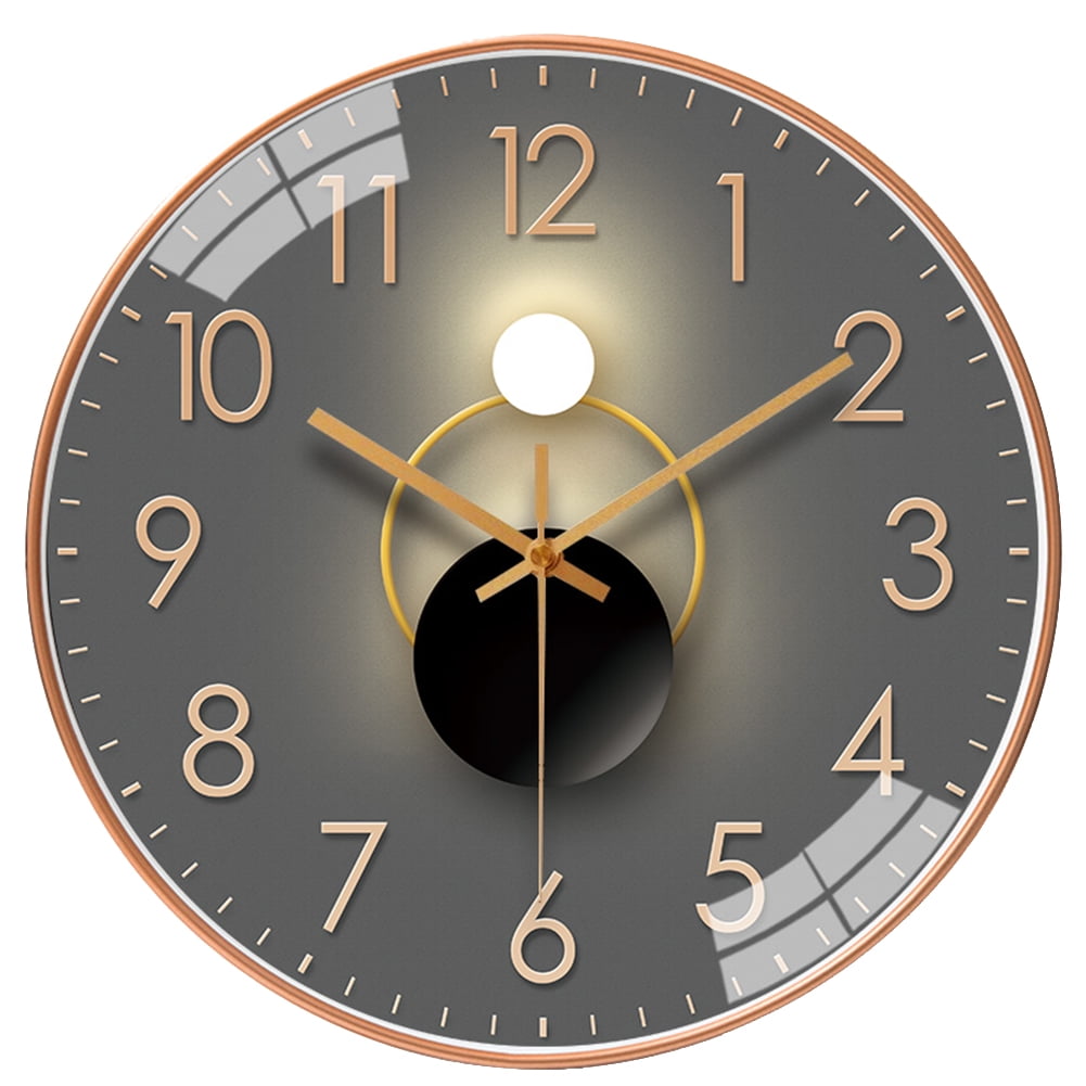 SAINSPEED 8 Inch Wall Clocks, Silent Battery Powered Round Wall Clock ...