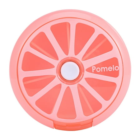 Rotating Pill Container, 7 Compartments Sealed Pill Case for Medicine ...