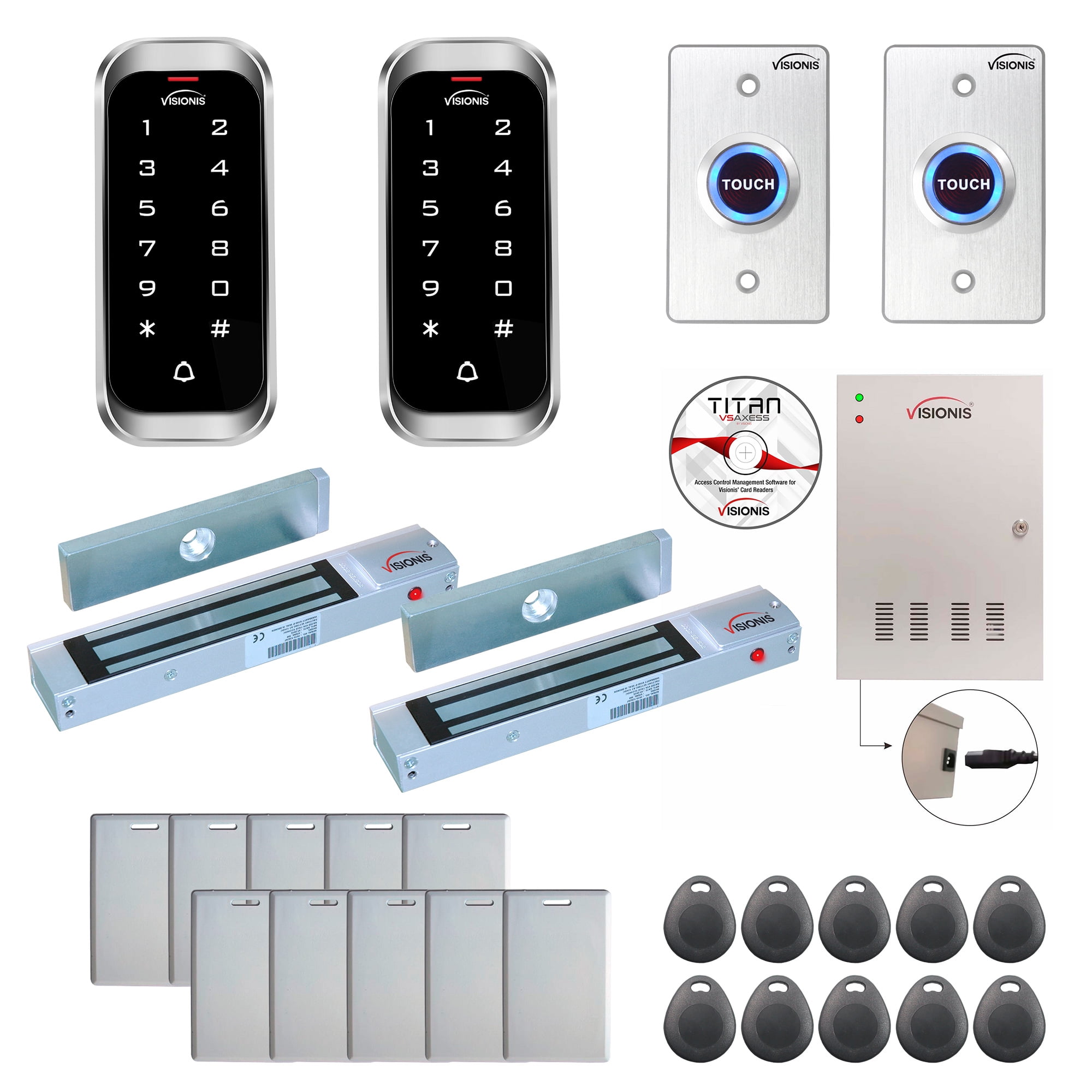 FPC-8125 2 Doors Access Control Outswinging Door 300lb Mag Lock Time ...