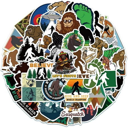 100Pcs Bigfoot Stickers Waterproof PVC Bigfoot Stickers Set Sasquatch ...