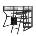 YunNianYang Metal Gaming Loft Bed with Built-in Work Station, Open ...