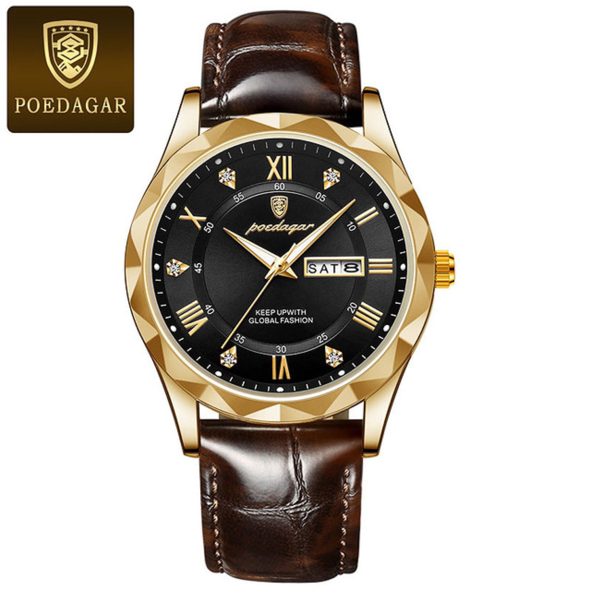 Click here for Poedagar Men Black Luxury Quartz Leather Strap Wat... prices