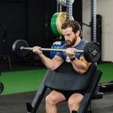 Titan Fitness 60 LB Rubber Straight Fixed Barbell, Pre-Loaded Weight ...