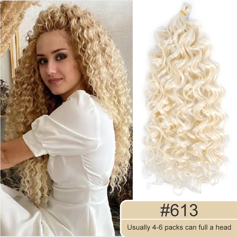 Buy 6 Piece for Full Head #613 Honey Blonde Loose Water Crochet Hair Water Wave Bundle Deals ...