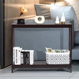 Costway Elegant 2-Tier Console Entryway Table with Storage Shelf ...