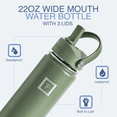 Iron Flask Stainless Steel 22oz Wide Mouth Water Bottle with 3 Lids ...