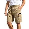 Cargo Shorts for Men Summer Elastic Waist Straight Leg Loose Casual ...