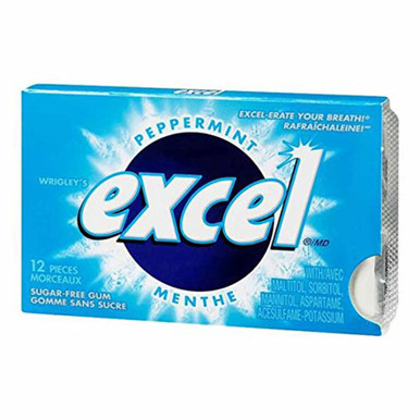 Excel Sugar-Free Gum, Peppermint, (4ct) 48 pieces (Imported from Canada ...