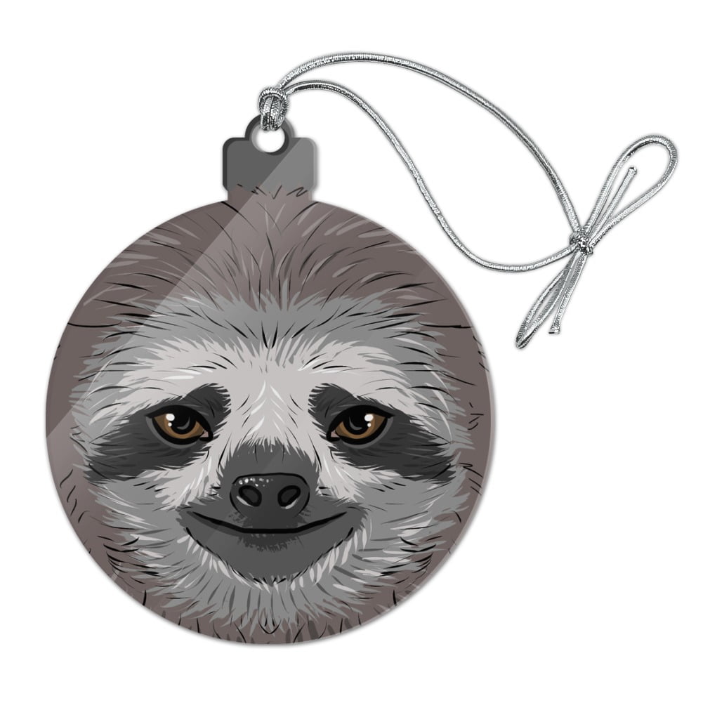 Cute Sloth Face Acrylic Christmas Tree Holiday Ornament - Walmart.com