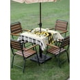 Bee Love Square Outdoor Tablecloth with Umbrella Hole Vintage Country ...