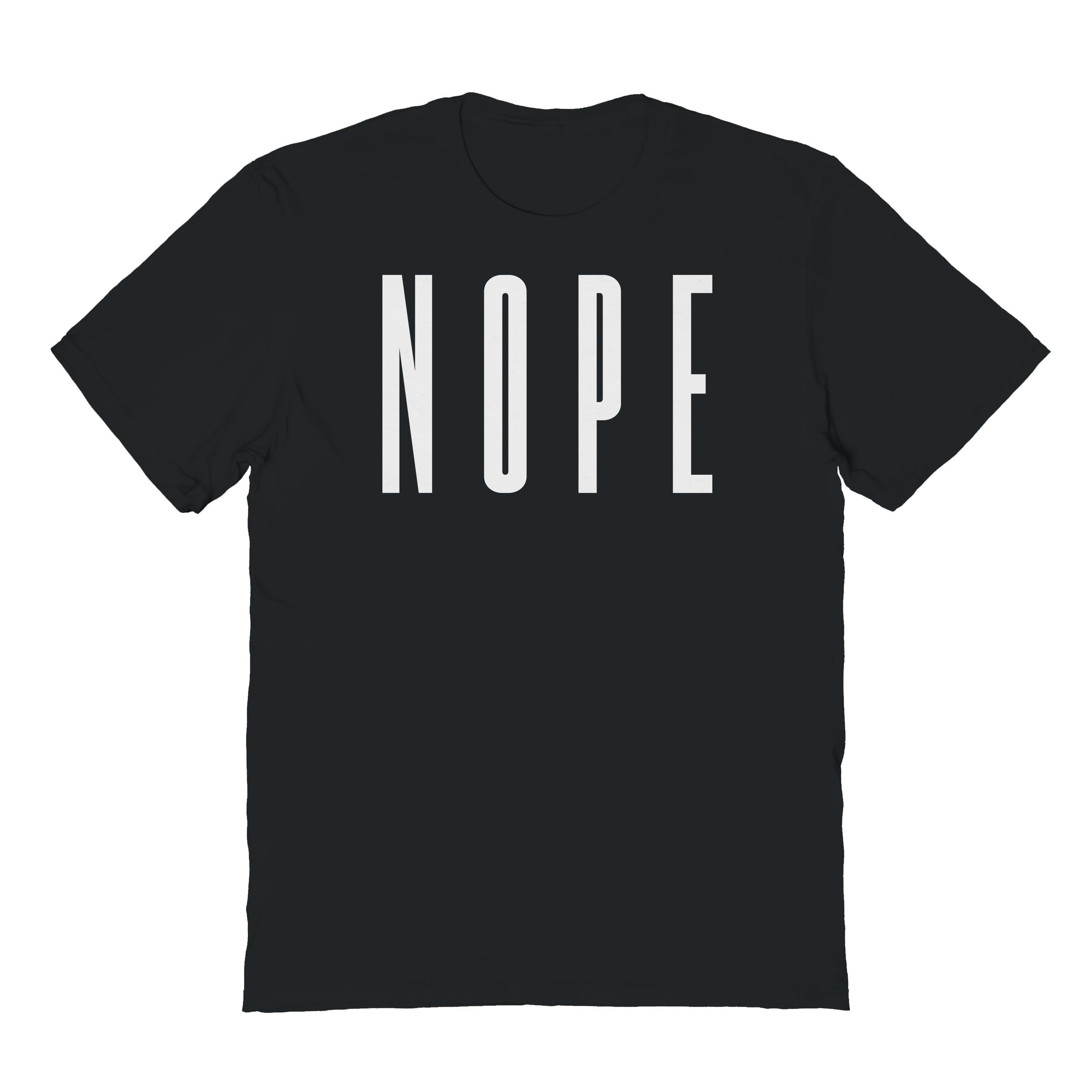 Nope Humor Graphic Black Men's Cotton T-Shirt - Walmart.com
