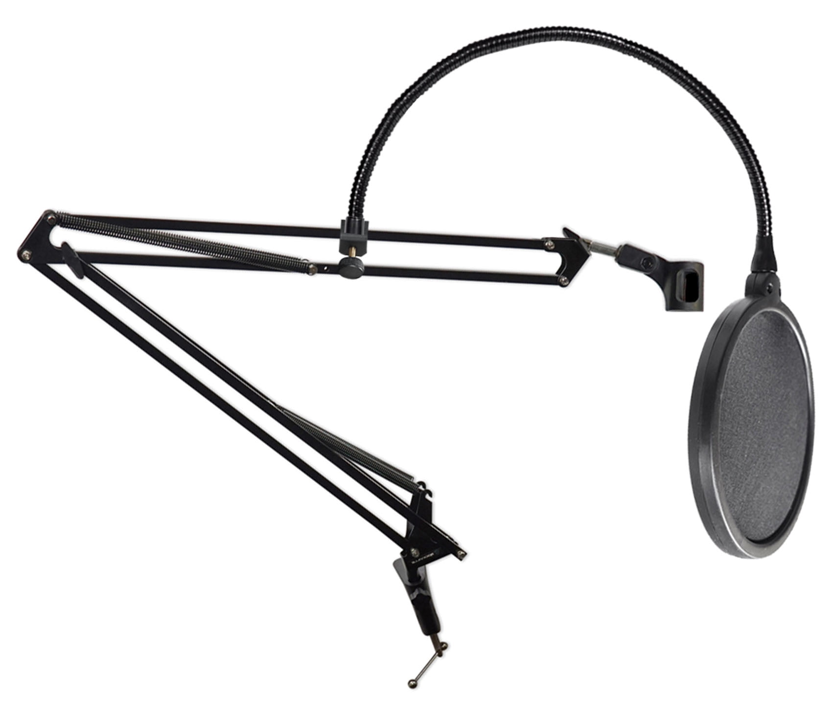 Rockville DMS40 Microphone Boom Arm Studio Podcast Mic Stand+Clamp+Pop ...