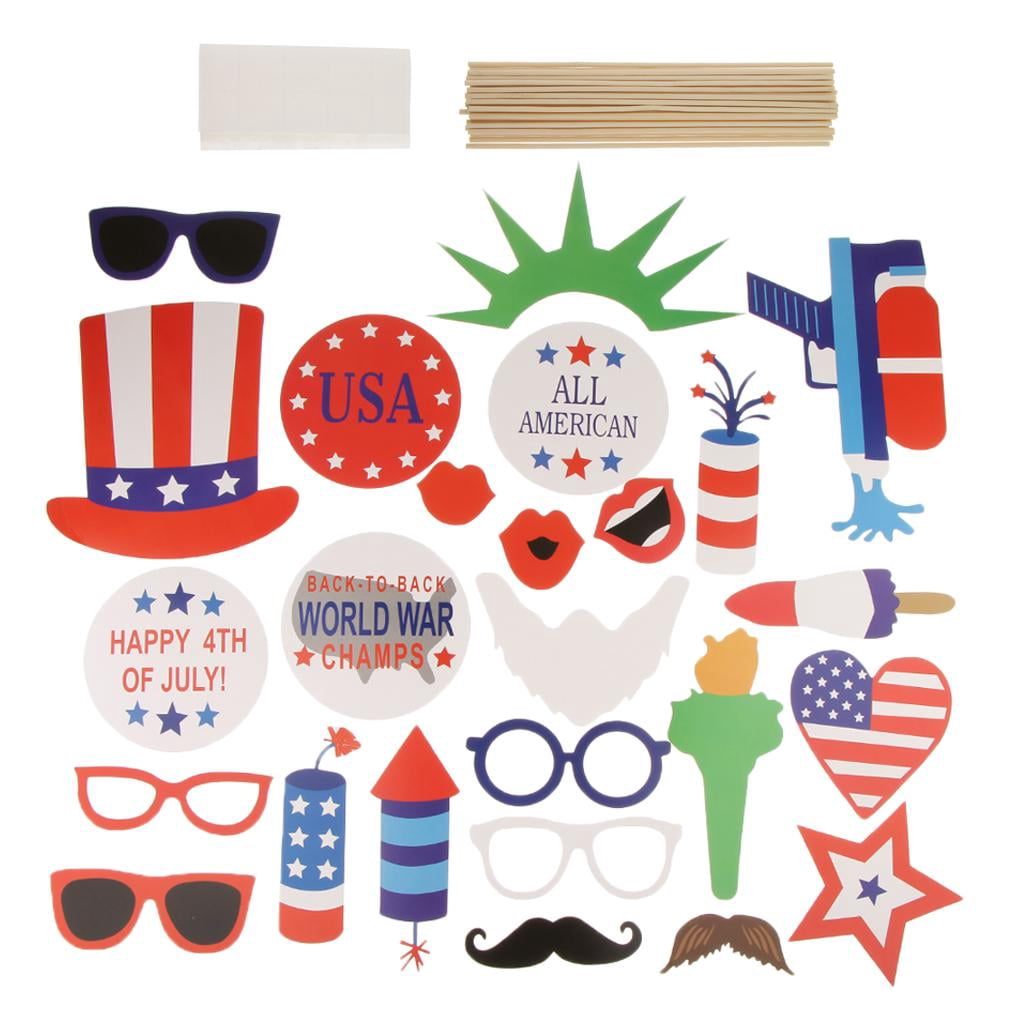 25pcs Happy Props DIY For USA Independence Day - Walmart.com