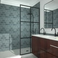 Niveal Framed Shower Glass Panel,34" W x 72" H Shower Screen With SGCC ...
