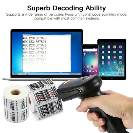 Barcode Reader, High-speed Processor Bar Code Scanner, Wireless For ...