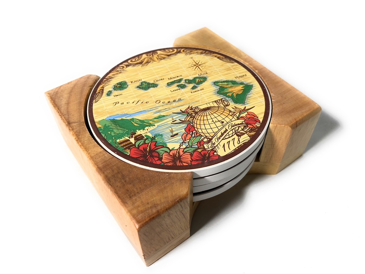 Island Style Hawaiian Ceramic Coasters - Brown Island Chain | #ig27621 ...