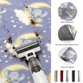 Cartoon 4FT Round Area Rugs Dreamy Purple Cute Sleeping Elephant Moon ...