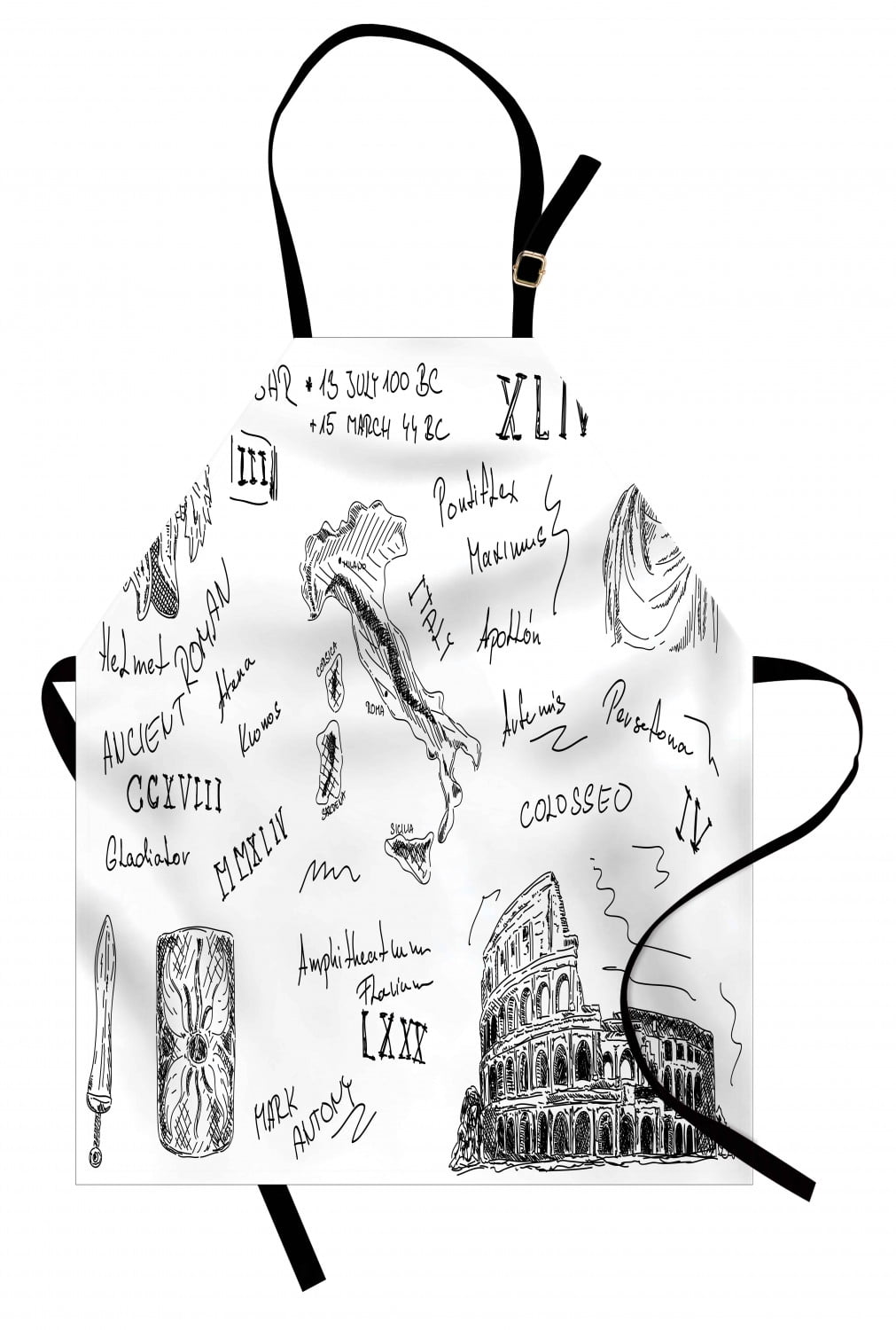 Toga Party Apron Ancient Roman Period Icons Caesar Colosseum Gladiator ...