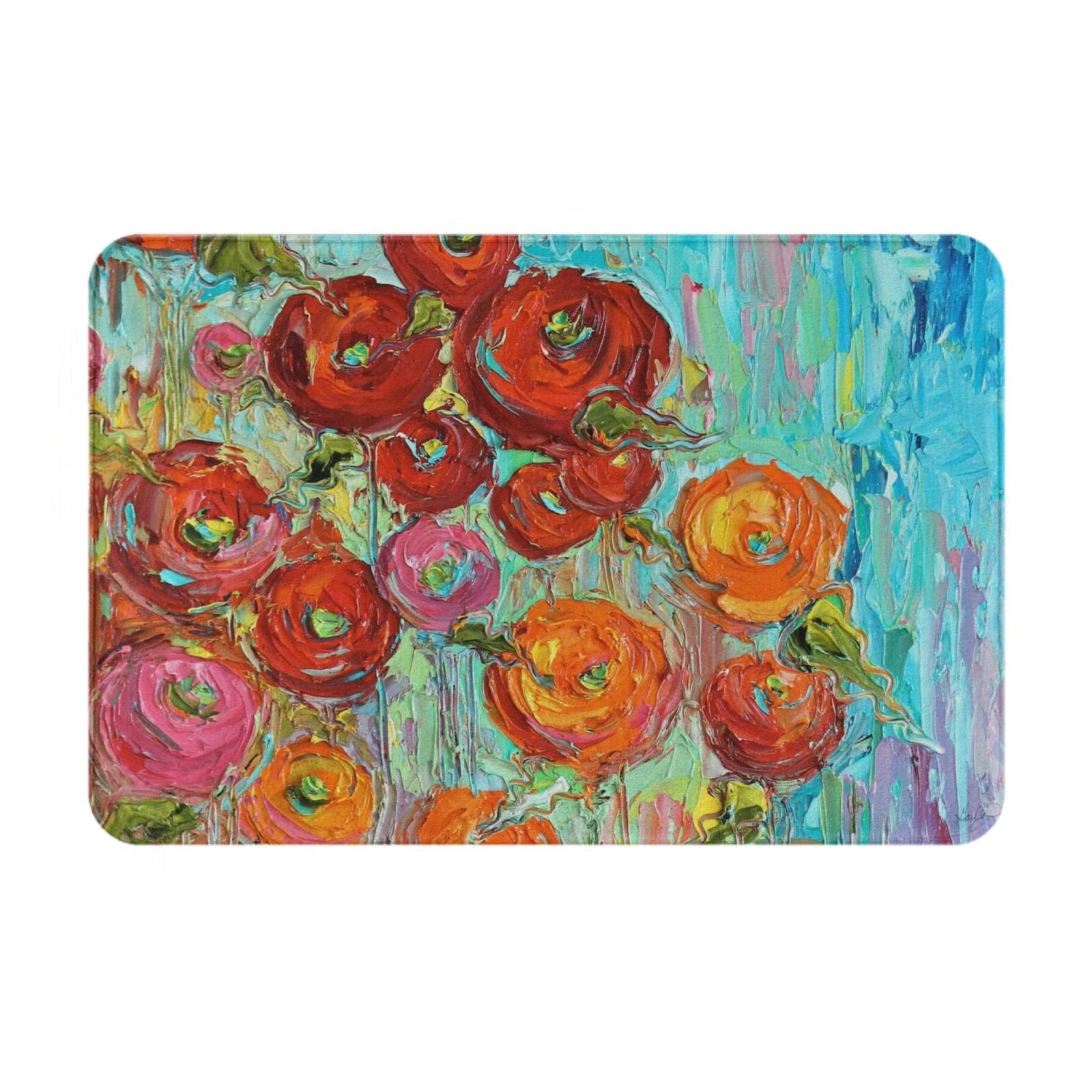 JOOCAR Fabulous Flowers 16 x 24 Inch Decorative Flower Floor Mat ...