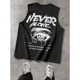 Black Mens Streetwear Sleeveless Tank Top With Graphic Eye Dollar Sign ...