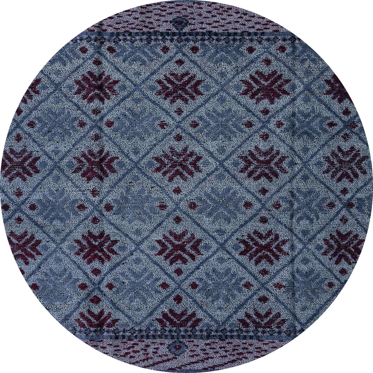 Ahgly Company Indoor Round Abstract Slate Blue Grey Abstract Area Rugs ...