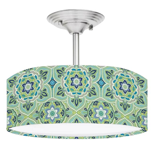 888 Cool Fans DR-0001144 MCM Midcentury Tiles 2-Light Brushed Nickel ...