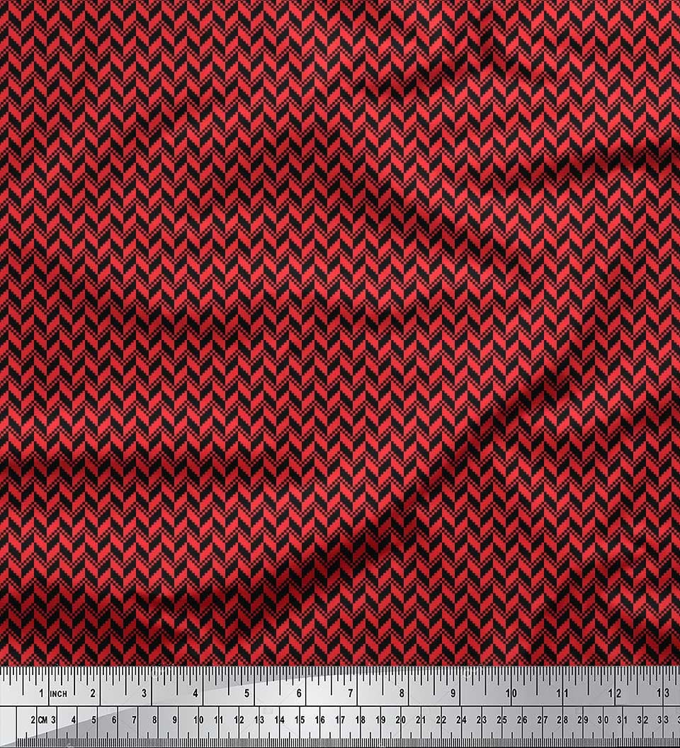 Soimoi Velvet Fabric Herringbone Small Print Fabric by Yard 58 Inch ...