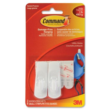 3M Command Medium Wire Hooks, 2/2Packs - Walmart.com