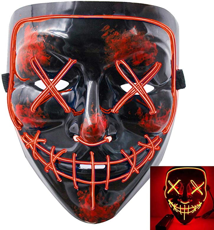 Tagital Halloween Mask LED Light Up Funny Masks The Purge Movie Scary ...